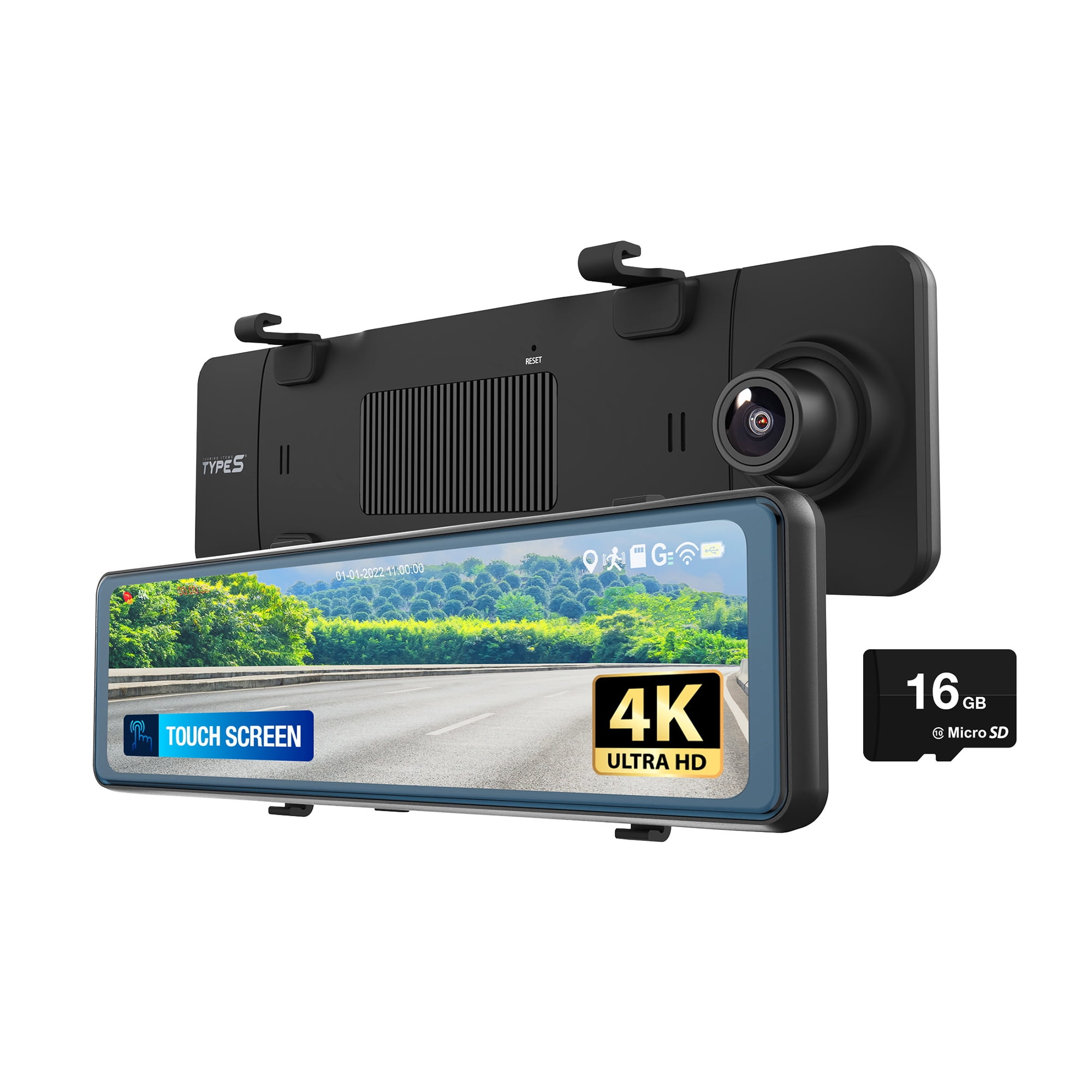 Type S Y400 2-in-1 Car Mirror with Integrated 4K dashcam, Ultra HD ...