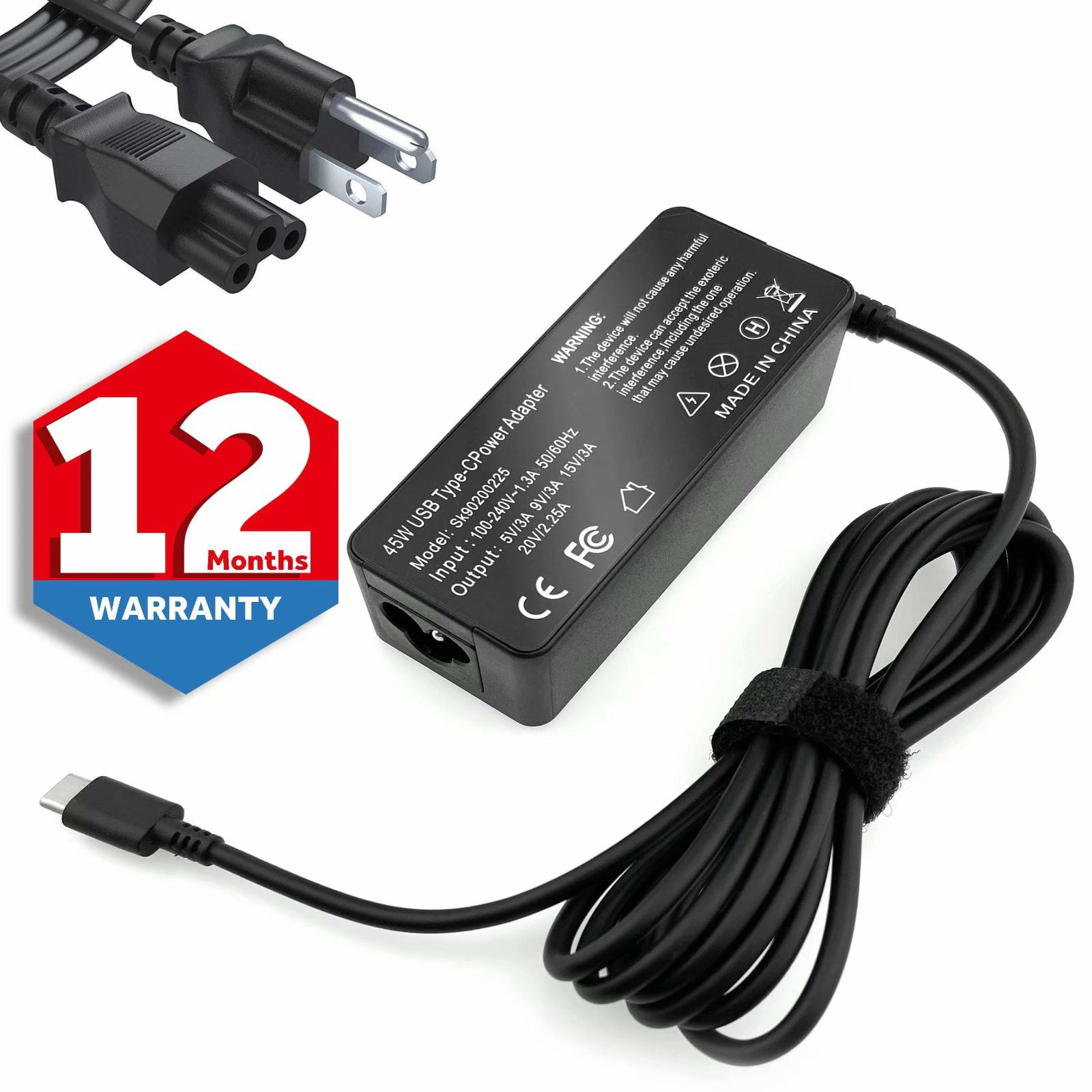 Lenovo USB C Charger for ThinkPad, Yoga, Chromebook Series, Power ...