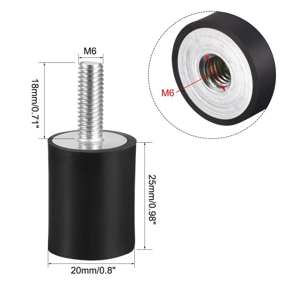 Type VD Useful Boat Car M6 M8 M10 Thread Black Rubber Mounts Crash Pad ...