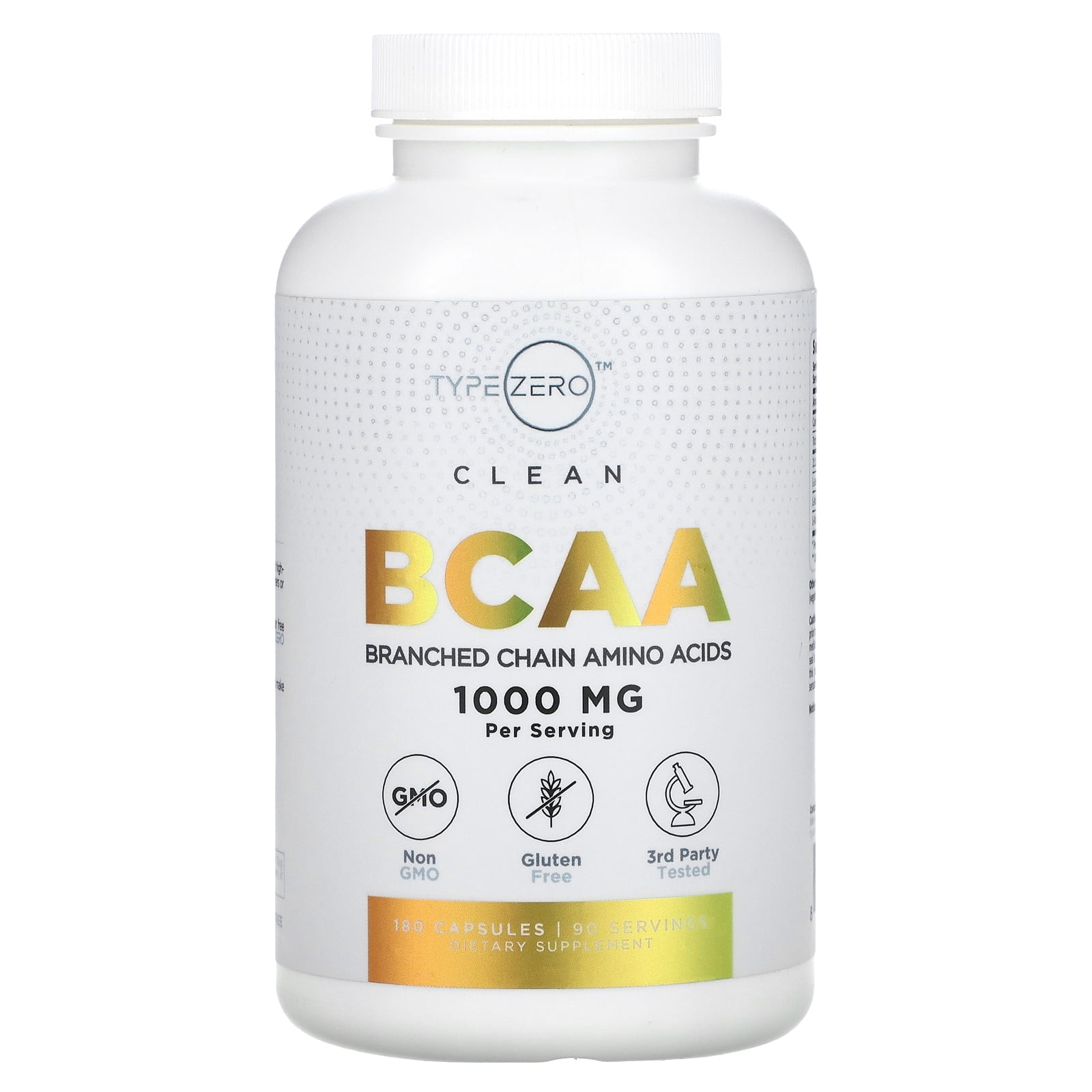 Type Zero BCAA 1000mg (180 Capsules, 90 Servings), Branched Chain Amino ...