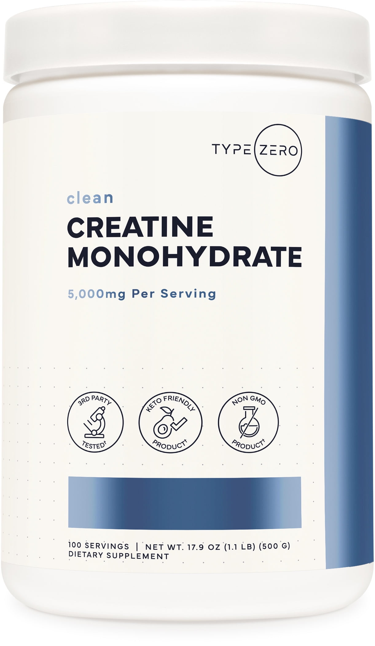 Type Zero Health Creatine Monohydrate Powder, Unflavored, 5,000 mg Per ...