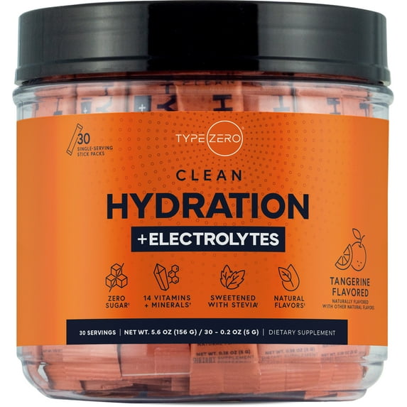 Type Zero Clean Hydration + Electrolytes Drink Mix (30 Single-Serving ...