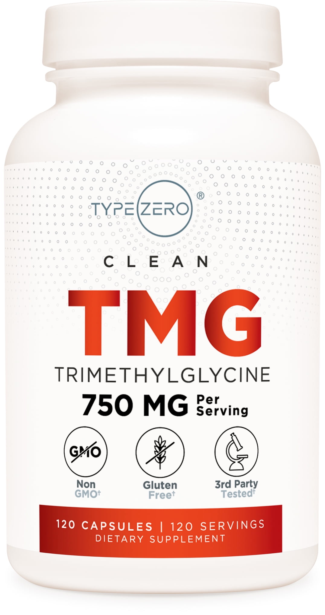 Type Zero Clean TMG Trimethylglycine Capsules (120 Servings) - Non GMO ...