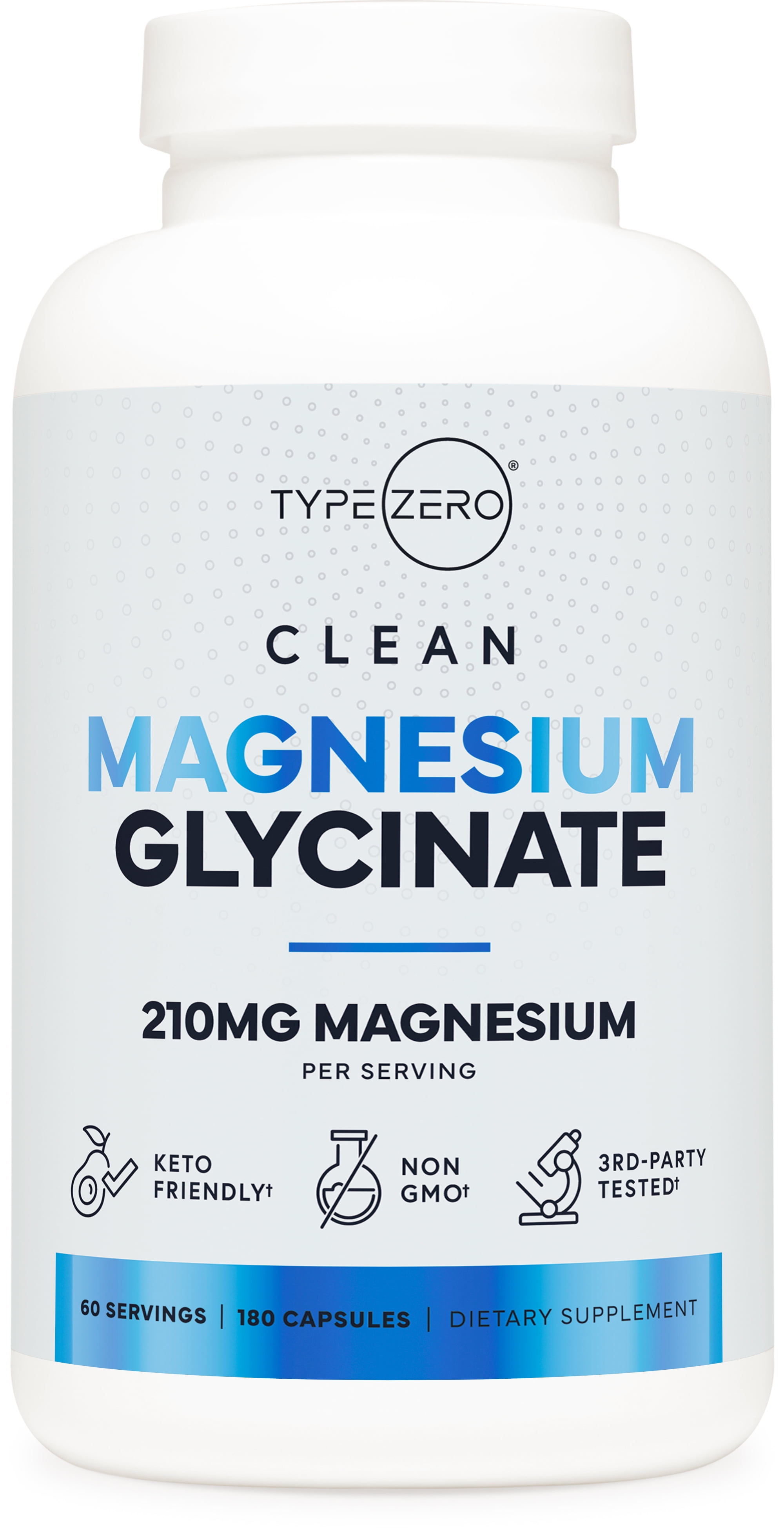 Type Zero Pure Magnesium Glycinate Supplements (420mg, 180 Capsules ...