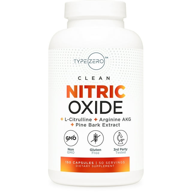 Type Zero Nitric Oxide 6X Booster, 150 Veggie Caps - Natural Supplement with Key Ingredients ...