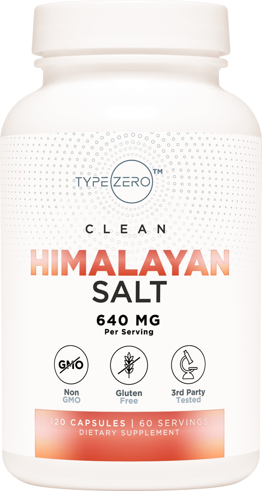 Type Zero Pink Himalayan Salt Capsules, 120 Capsules, 60 Servings ...