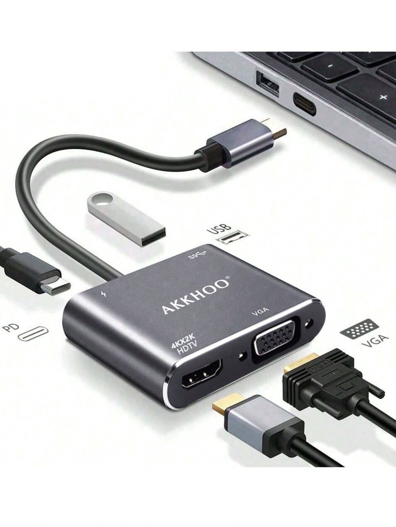 USB C Hub Docking Station 4-in-1 for Laptop, Compatible with MacBook ...
