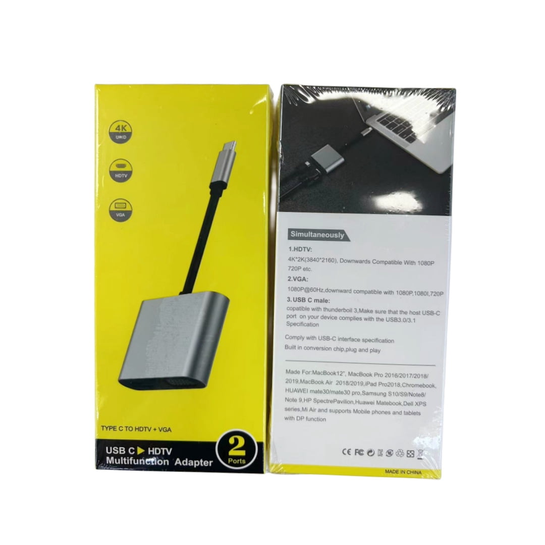Type-c to hdmi + vga monitor cable book converter notebook cross-border ...