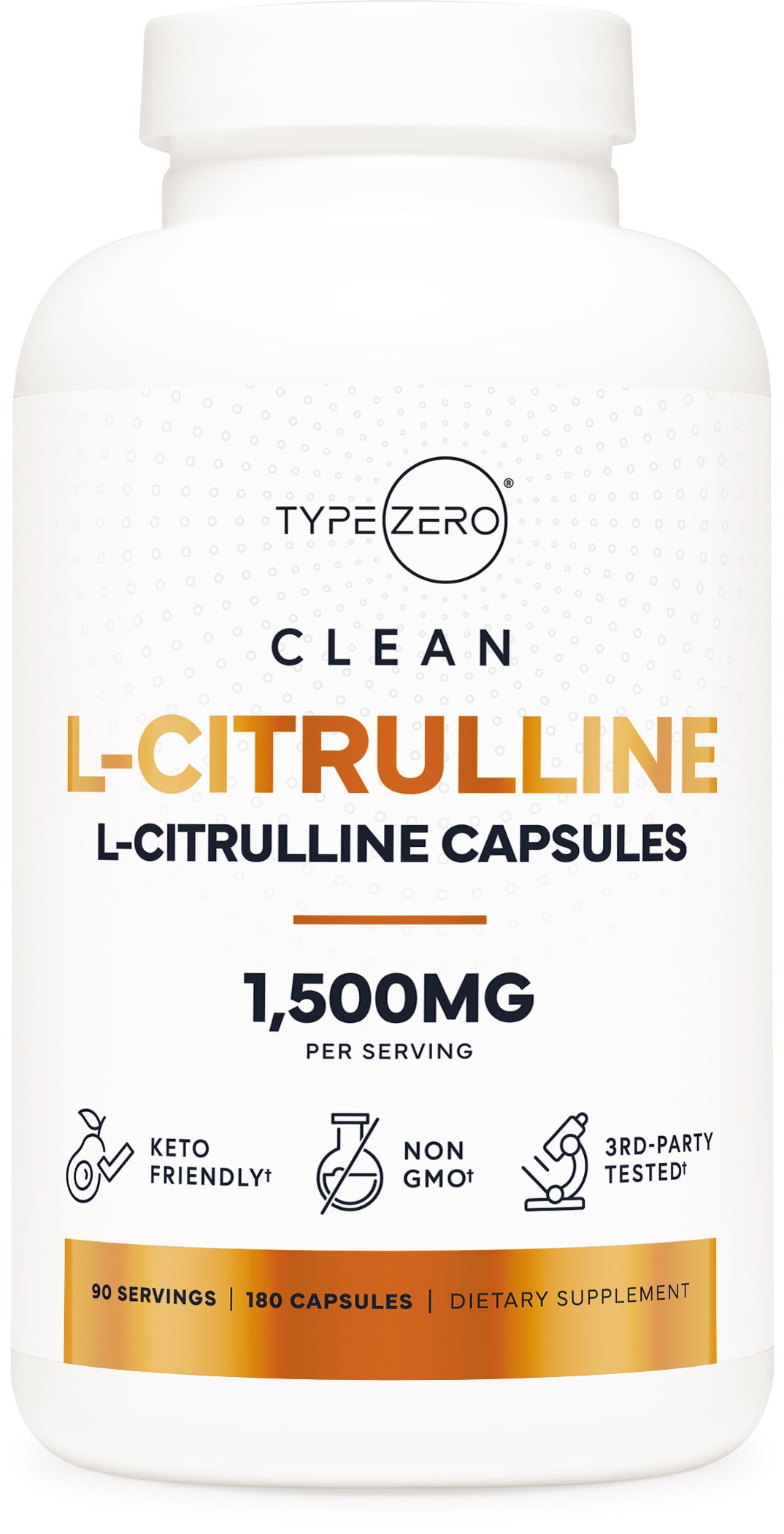 TypeZero L-Citrulline Capsules (180 capsules) (1500 mg per serving ...
