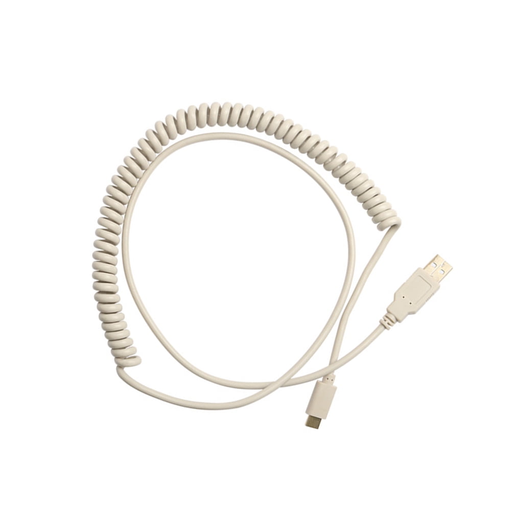 Typec Data Cable Keyboard Wire Coil USB White Compatible Coiled ...