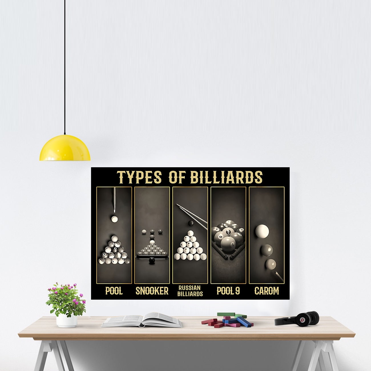 Types Of Billiards Poster 24 x 36 Inch Poster - Walmart.com