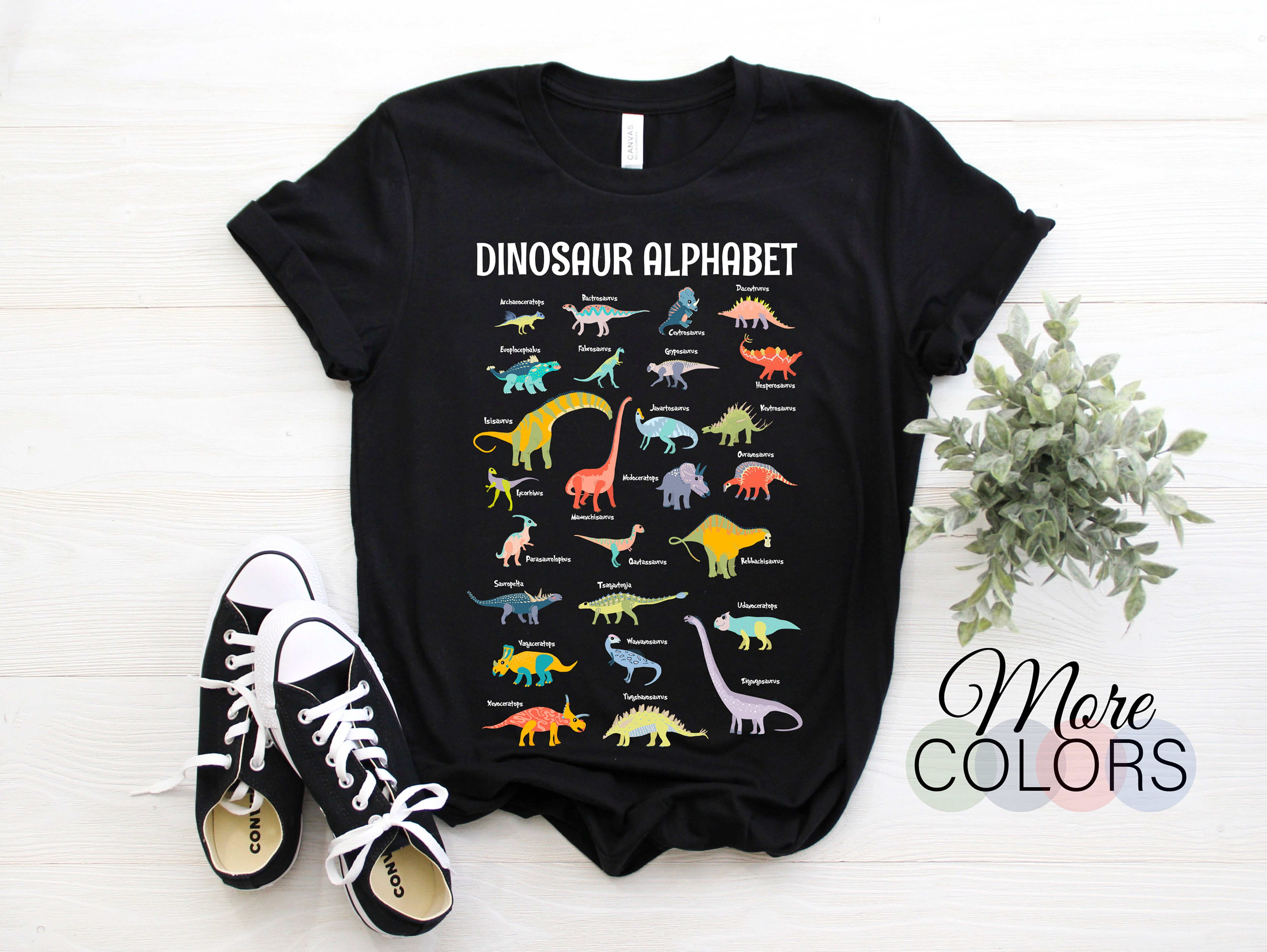 Types Of Dinosaurs Alphabet A-Z ABC Dino Identification Gift T-shirt ...