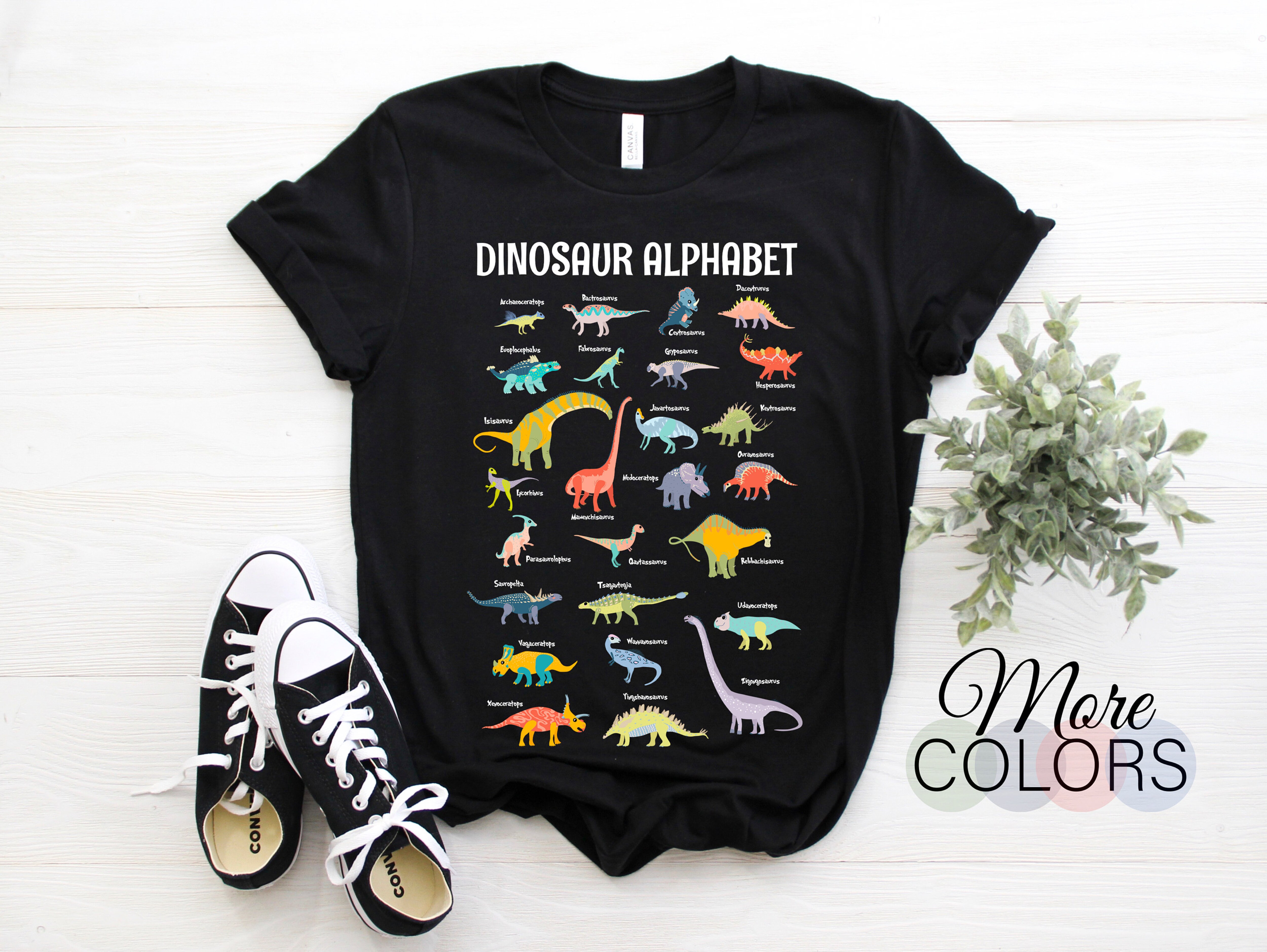 Types Of Dinosaurs Alphabet A-Z ABC Dino Identification Gift T-shirt ...