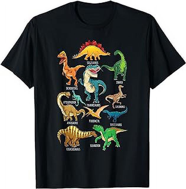 Types Of Dinosaurs Graphics Dino Identification T-Shirt - Walmart.com