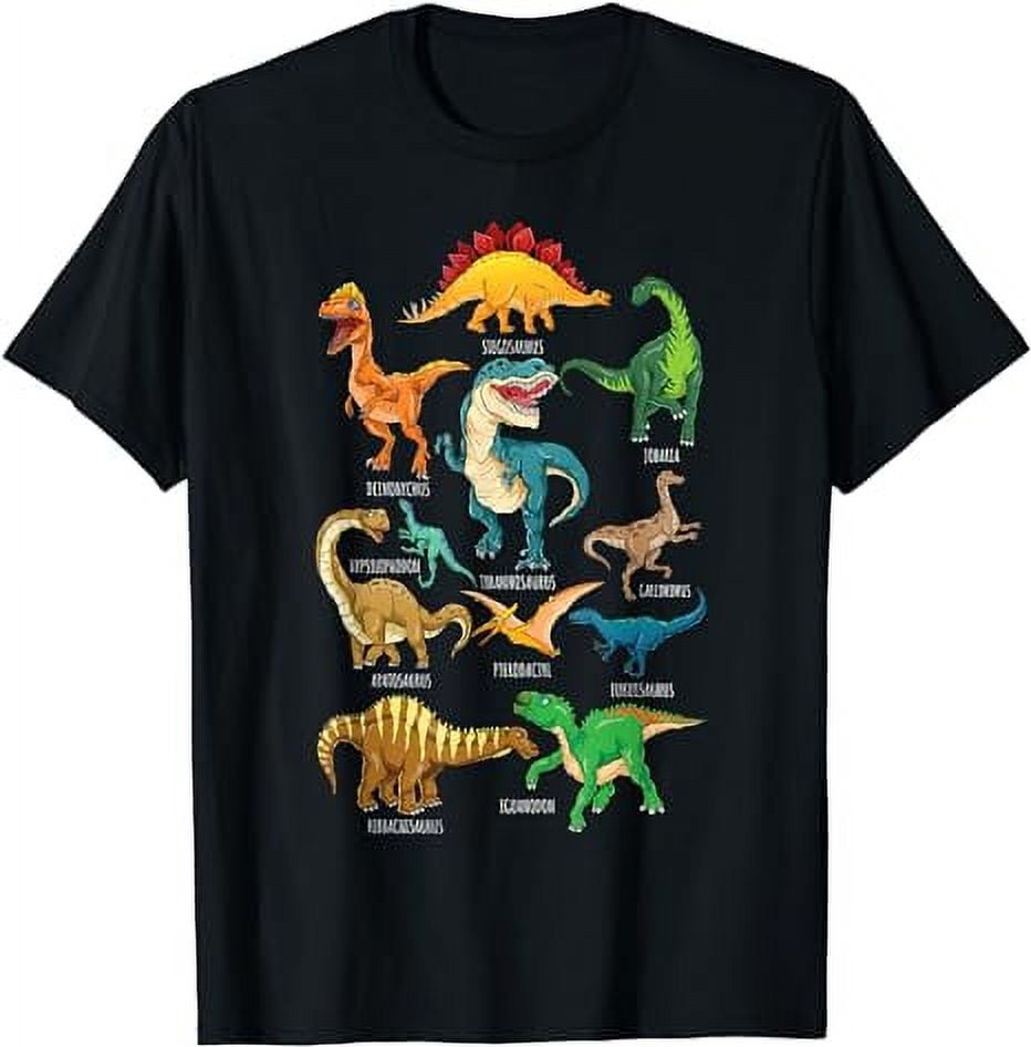 Types Of Dinosaurs Graphics Dino Identification T-Shirt - Walmart.com