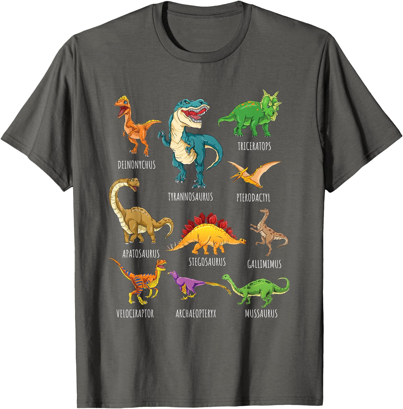 Types Of Dinosaurs Graphics Dino Identification Unisex T-Shirt for Men ...
