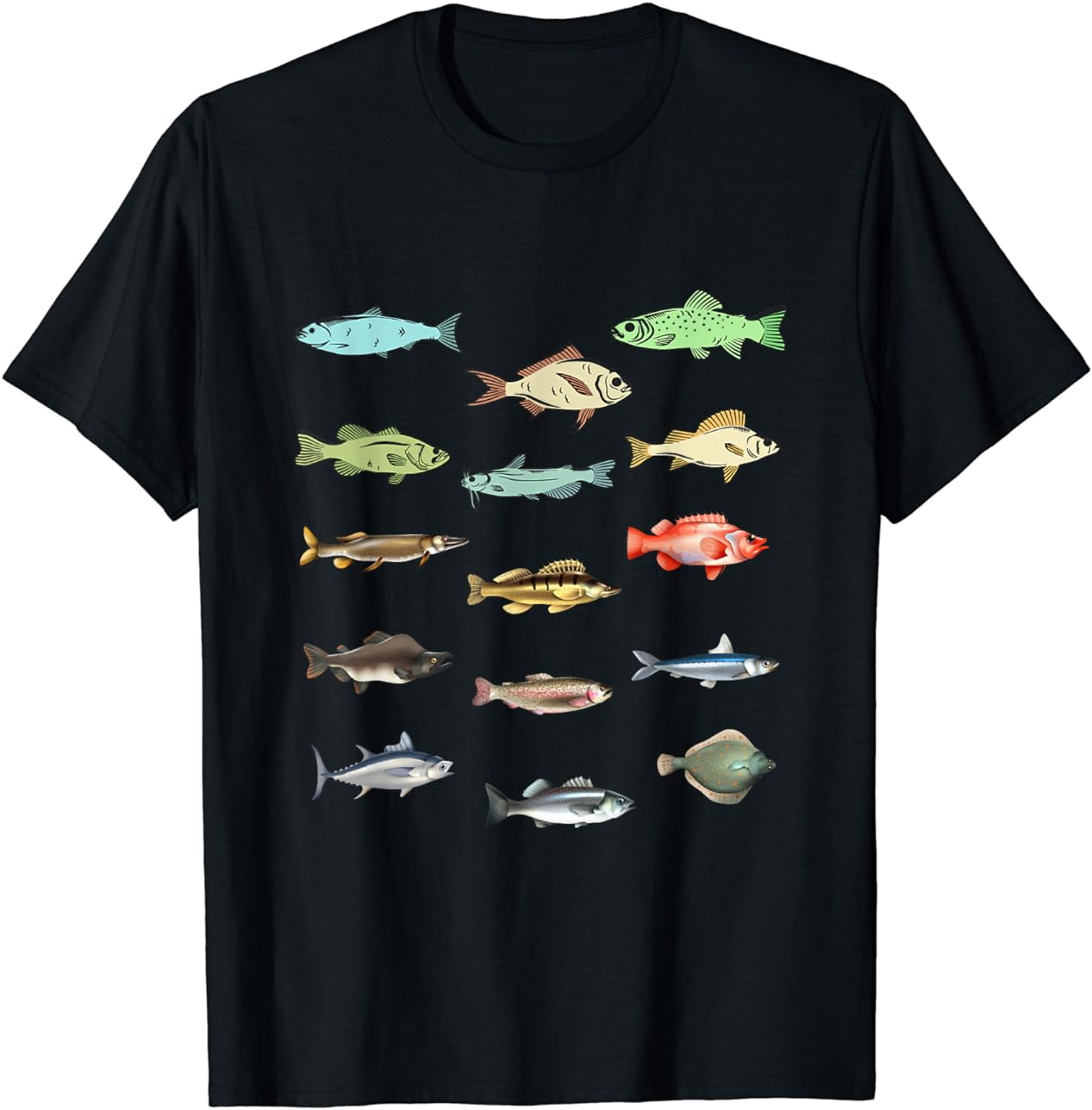 Types Of Freshwater Fish Fishing T-Shirt - Walmart.com