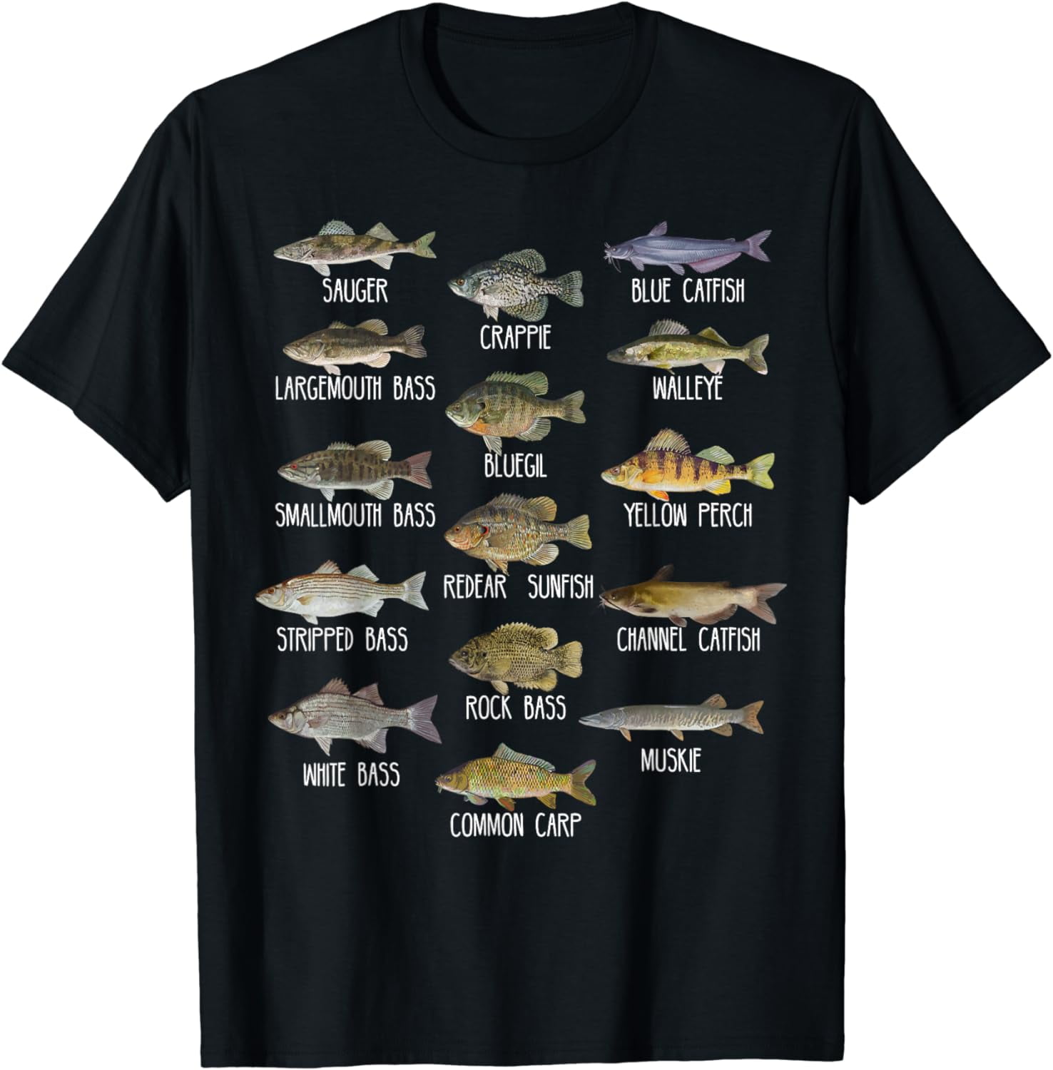 Types Of Freshwater Fish Species Biology Fishing T-Shirt - Walmart.com
