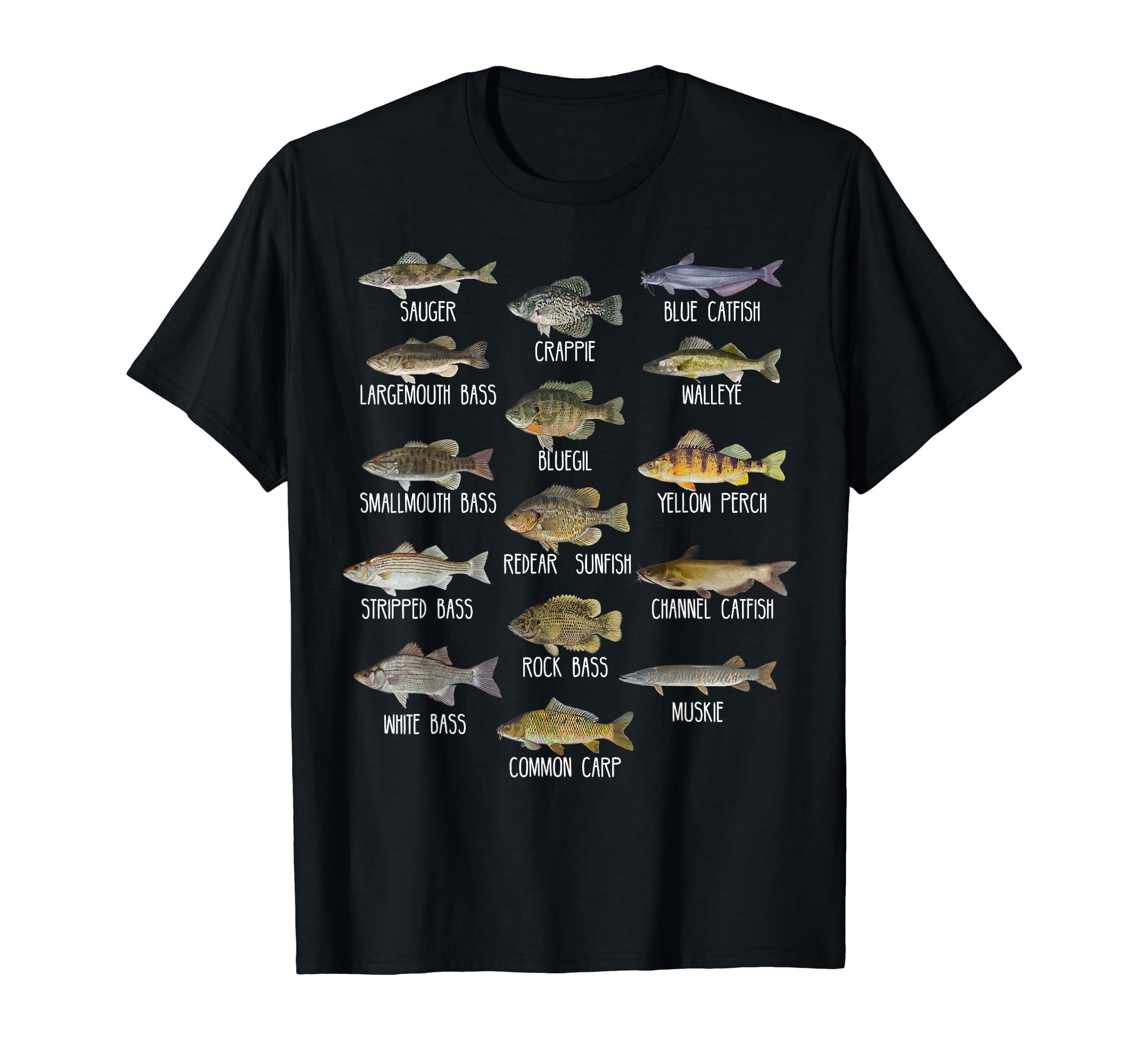 Types Of Freshwater Fish Species Biology Fishing T-Shirt - Walmart.com