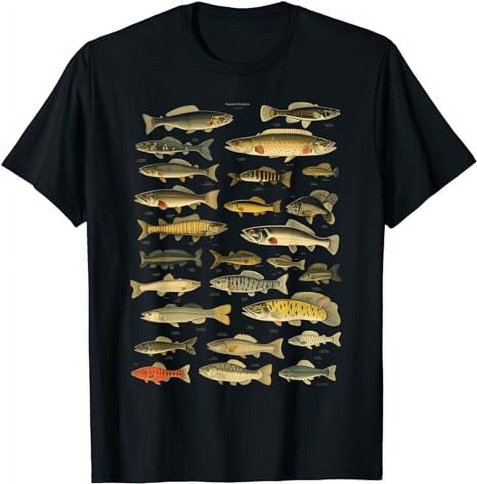 Types Of Freshwater Fish Species Fishing Graphic Tees T-Shirt - Walmart.com