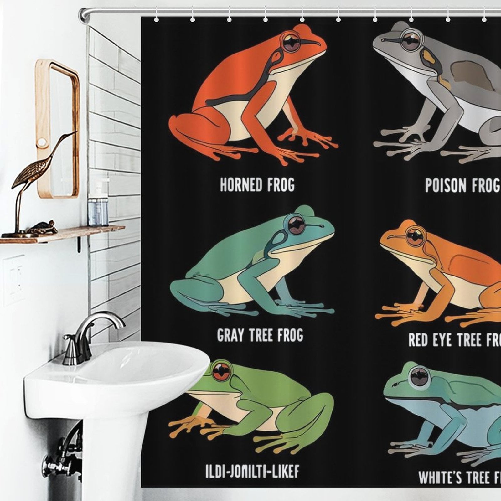 Types Of Frogs Lover Kids Frog Species Frogs Shower Curtains Bathroom ...