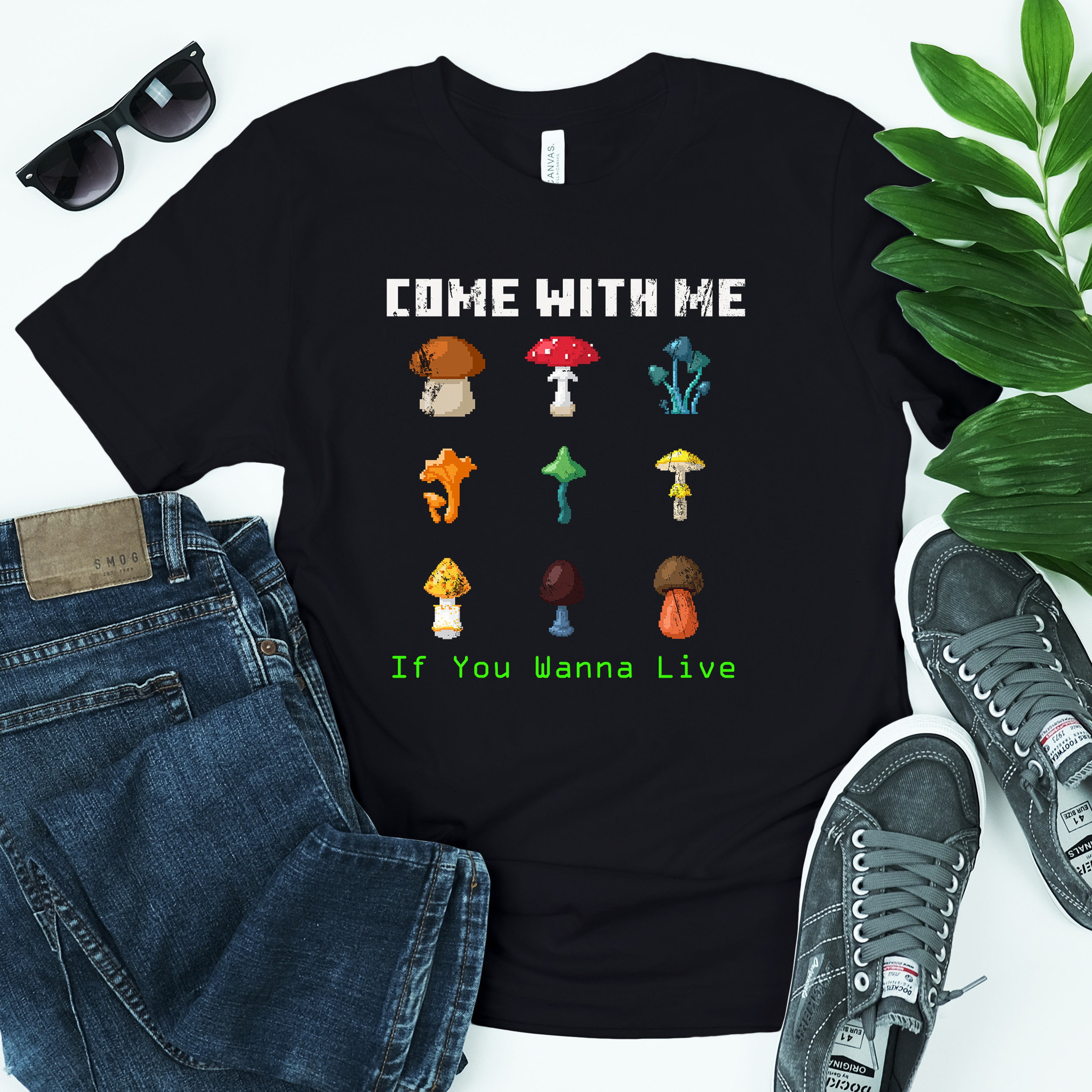 Types Of Mushrooms T-Shirt - Health Funny Foraging Meme Pixel Art Shirt ...