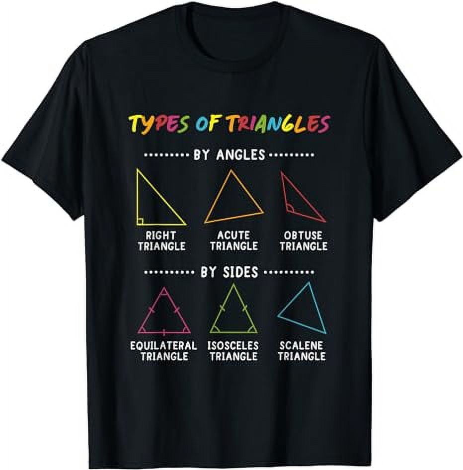 Types Of Triangles Math Geometry Teacher Shape Education T-Shirt ...