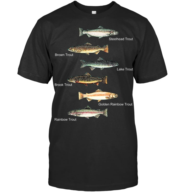 Types Of Trout Fish Species Collection Fishing Fishing T Shirt ...