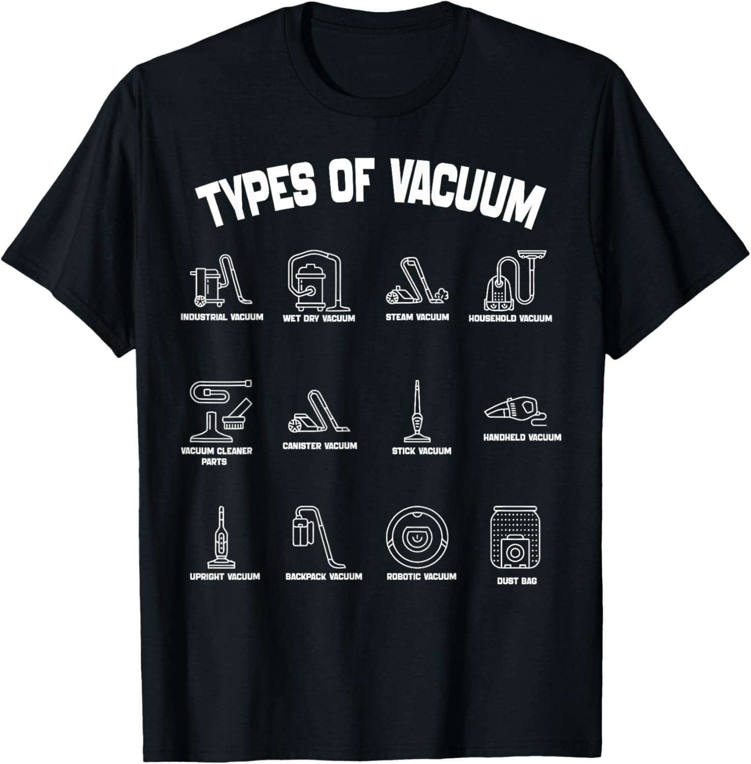 Types Of Vacuum Vintage Funny Vacuum Cleaner Dad Mom T-Shirt - Walmart.com