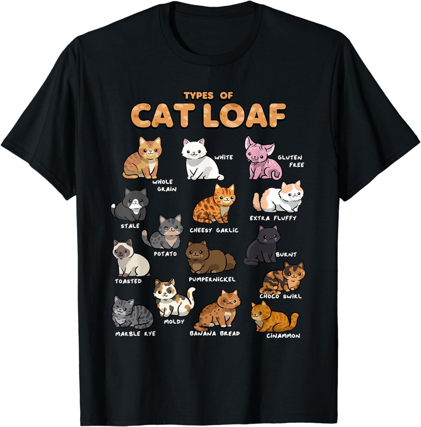 Types of Cat Loaf Shirt Cute Kitten Funny Cat Meme Cat Lover T-Shirt - Walmart.com