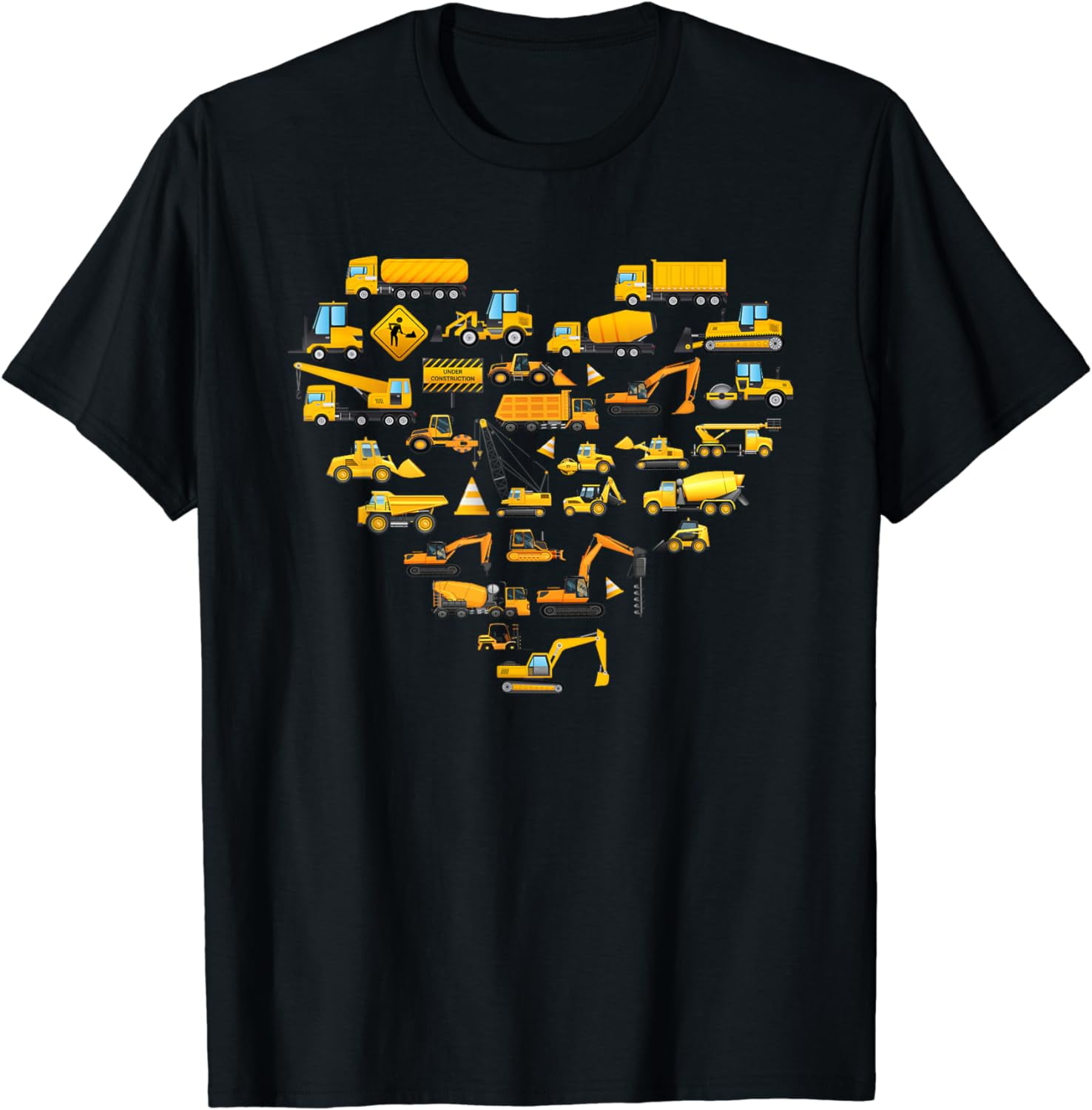 Types of Construction Excavator Bulldozer Truck Crane Kids T-Shirt ...