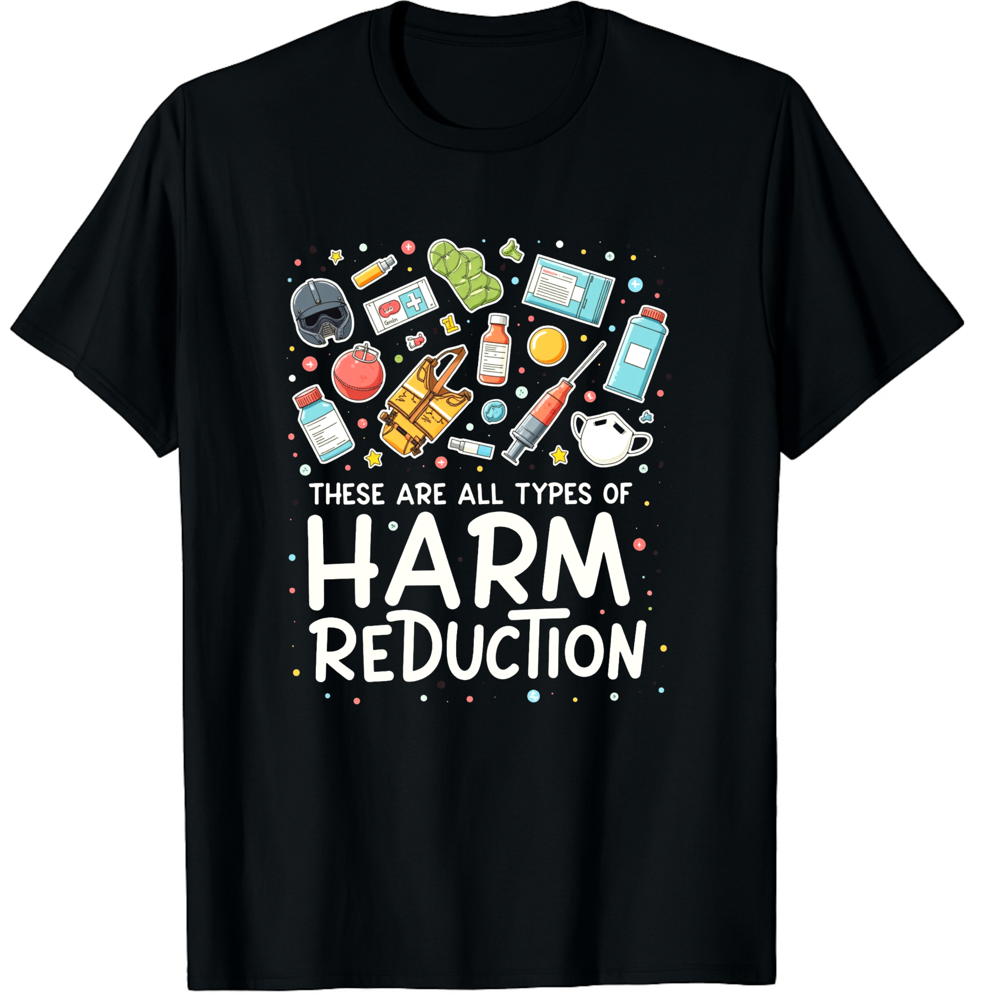 Types of Harm Reduction Overdose Awareness Social Worker Graphic Black ...