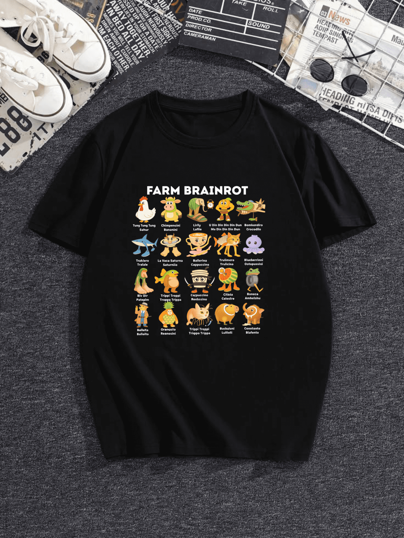 Types of Italian Brainrot Meme Character Hand Drawn for T-Shirt ...