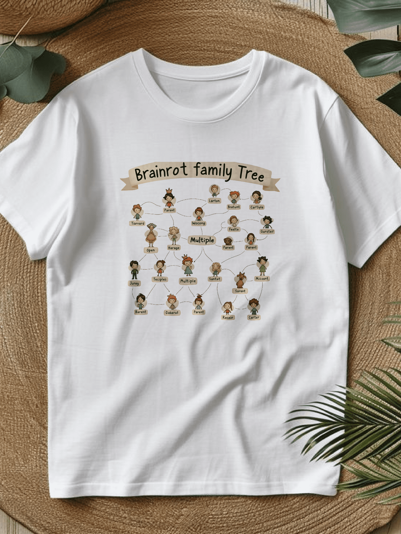 Types of Italian Brainrot Meme Character Hand Drawn for T-Shirt ...