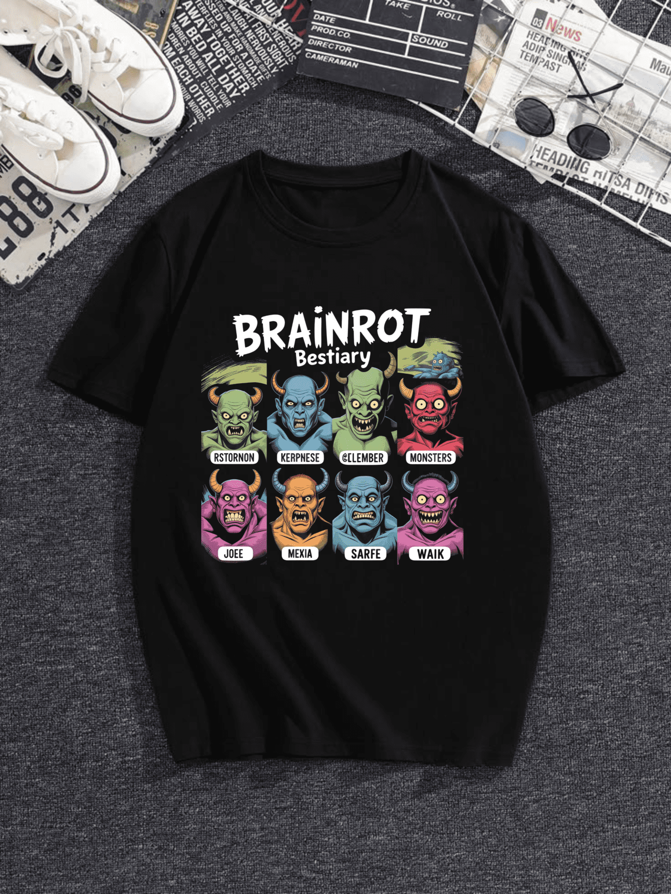 Types of Italian Brainrot Meme Character Hand Drawn for T-Shirt ...