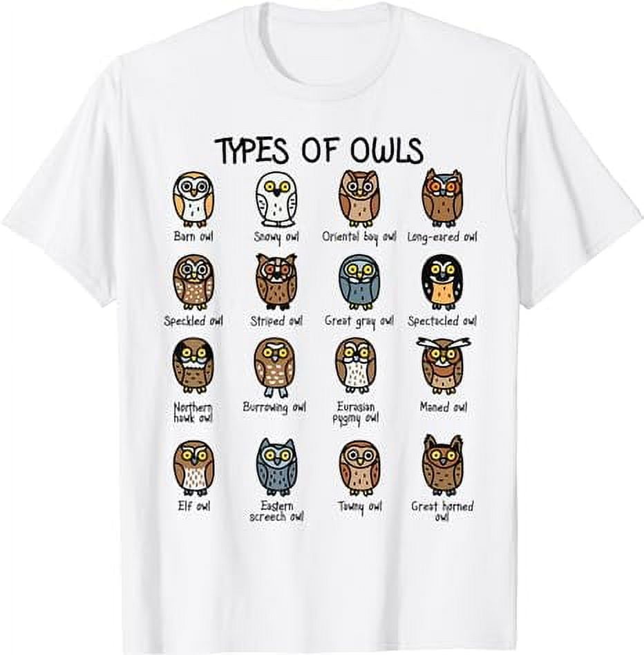 Types of Owls Collection For Cute Owl Lover T-Shirt - Walmart.com