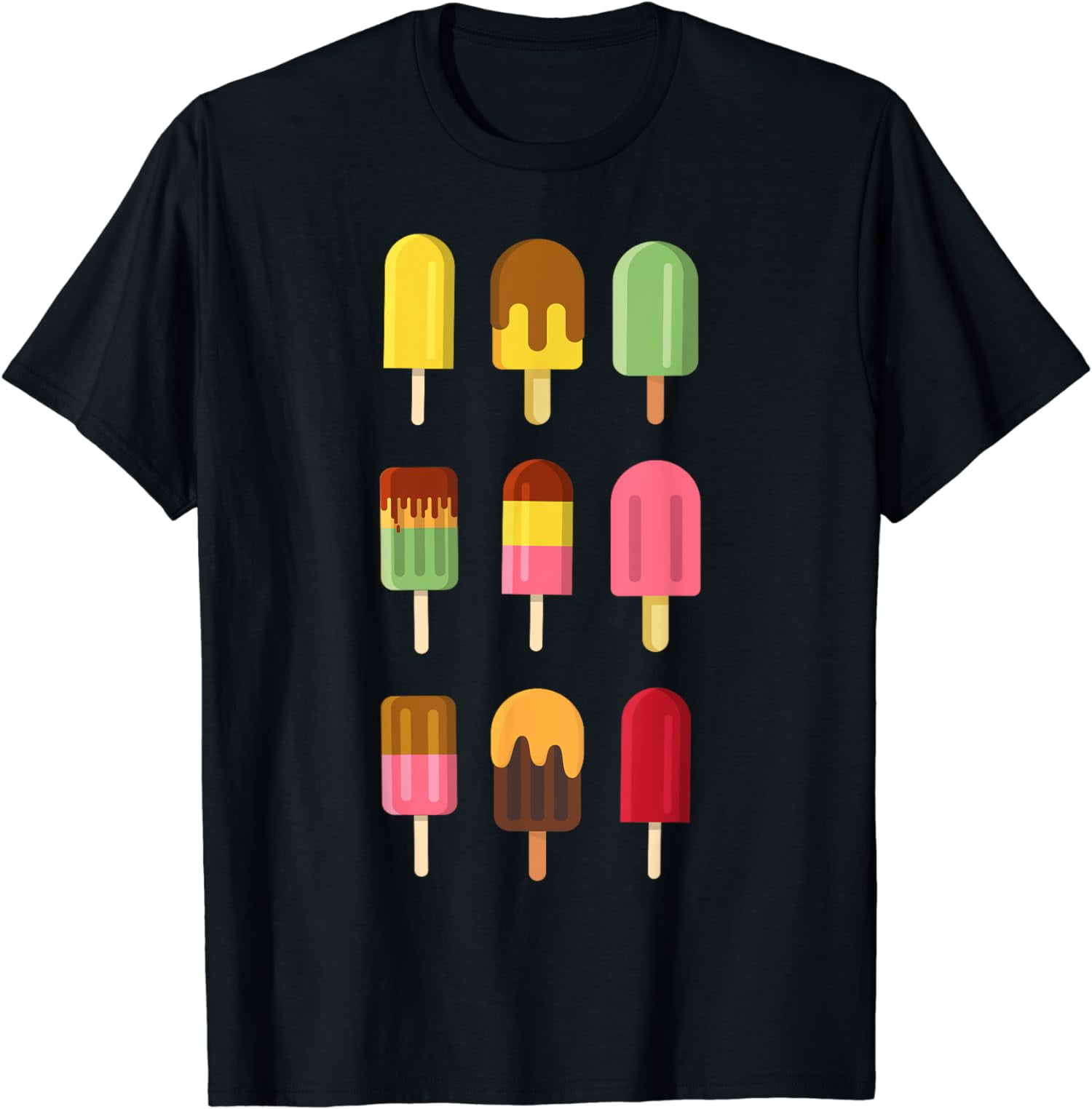 Types of Popsicle Ice Lolly Ice Cream for Popsicle Lover T-Shirt ...