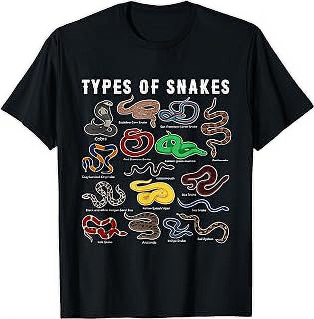 Types of Snakes Shirt SNAKE Species Types of Snake T-Shirt - Walmart.com