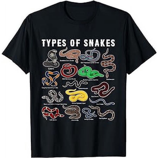Types of Snakes Shirt SNAKE Species Types of Snake T-Shirt - Walmart.com