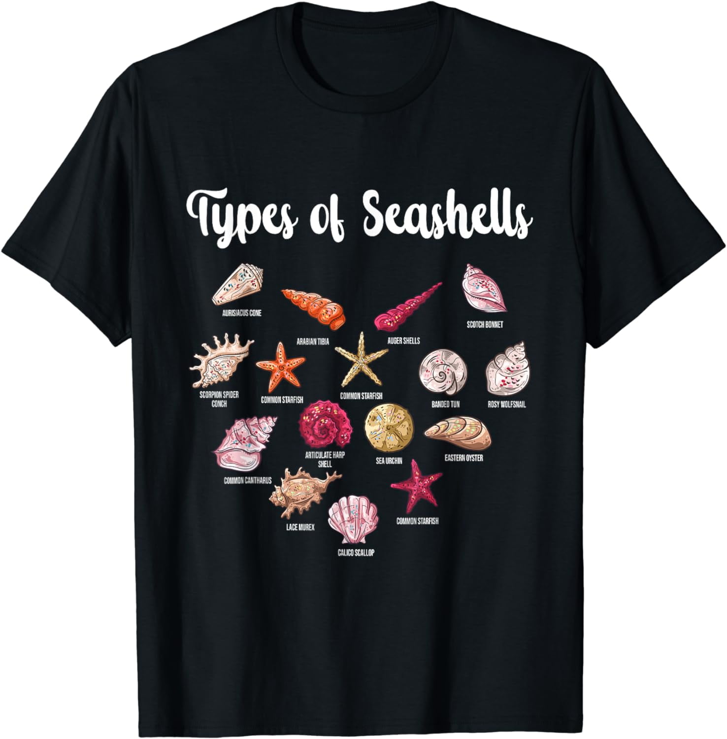 Types of seashells shelling sanibel island sea shell T-Shirt - Walmart.com
