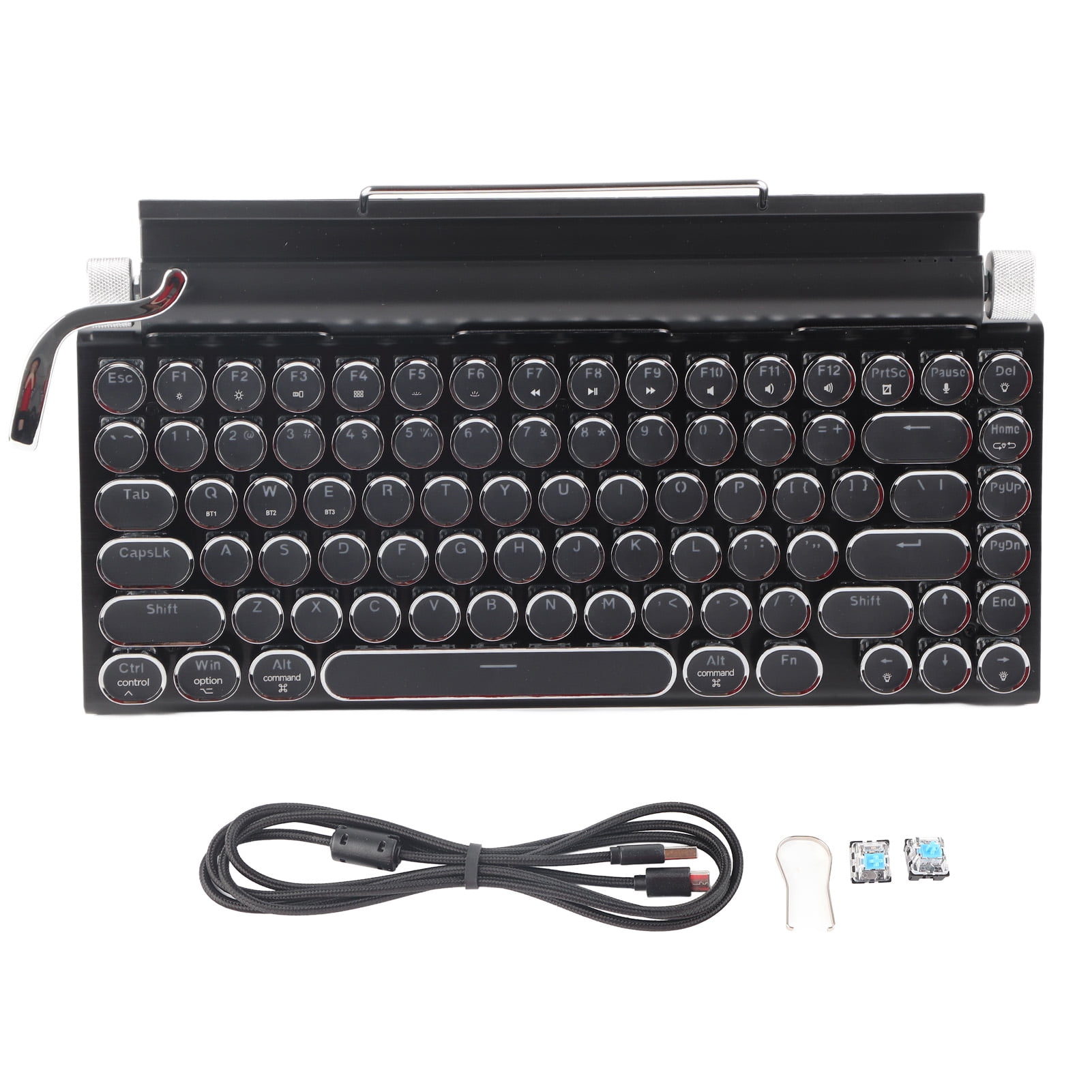Typewriter Keyboard 83 Keys Vintage Wireless Bluetooth Mechanical ...