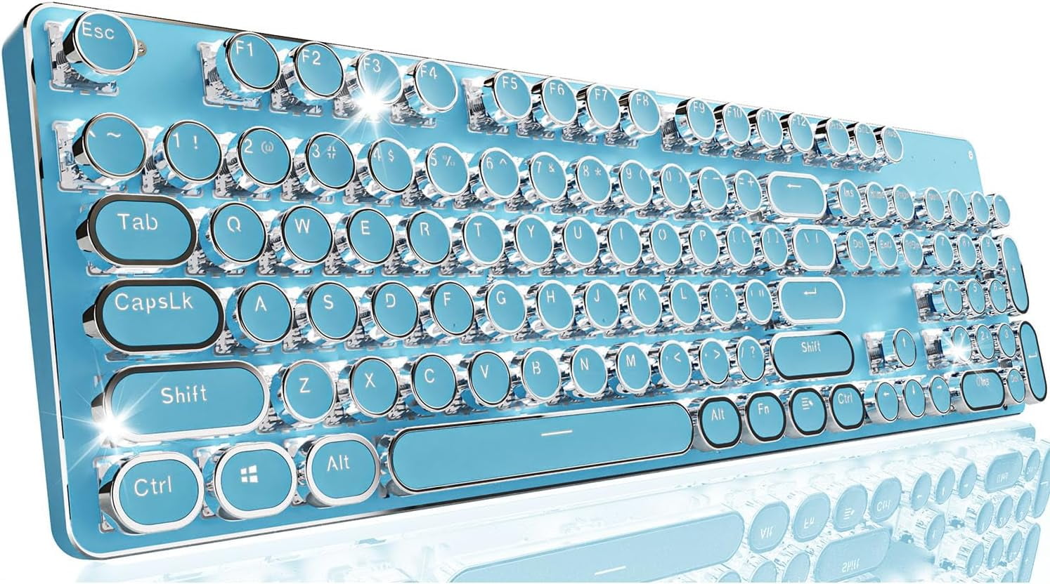 Typewriter Keyboard Wireless Mechanical Keyboard, 104-Key Beautiful ...
