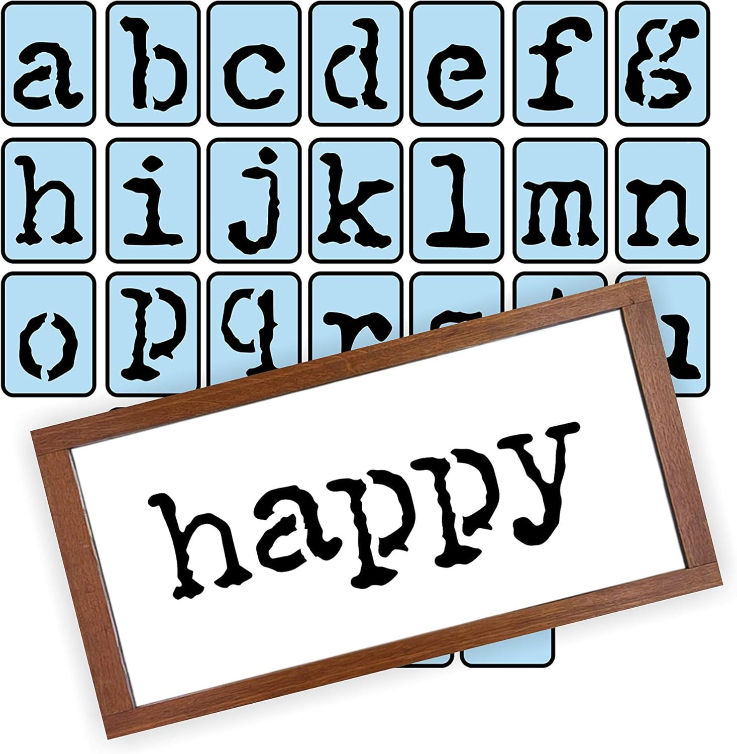 Typewriter Letters Stencil Set, 3 Inch, Reusable Plastic, Full Alphabet ...