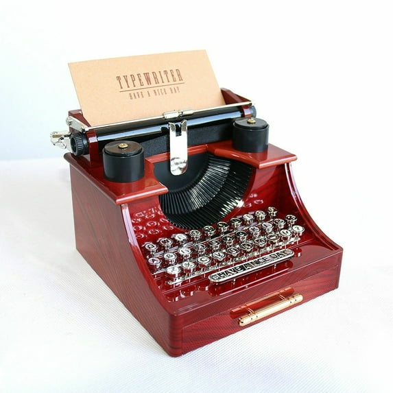 Typewriter Music Box, Plastic Typewriter Wind up Music Box With Drawer ...