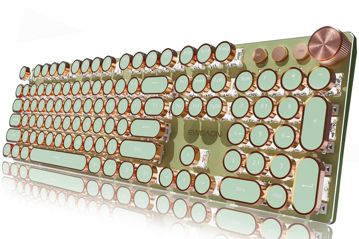 Typewriter Style Mechanical Gaming Keyboard,104 Keys Backlit LED ...