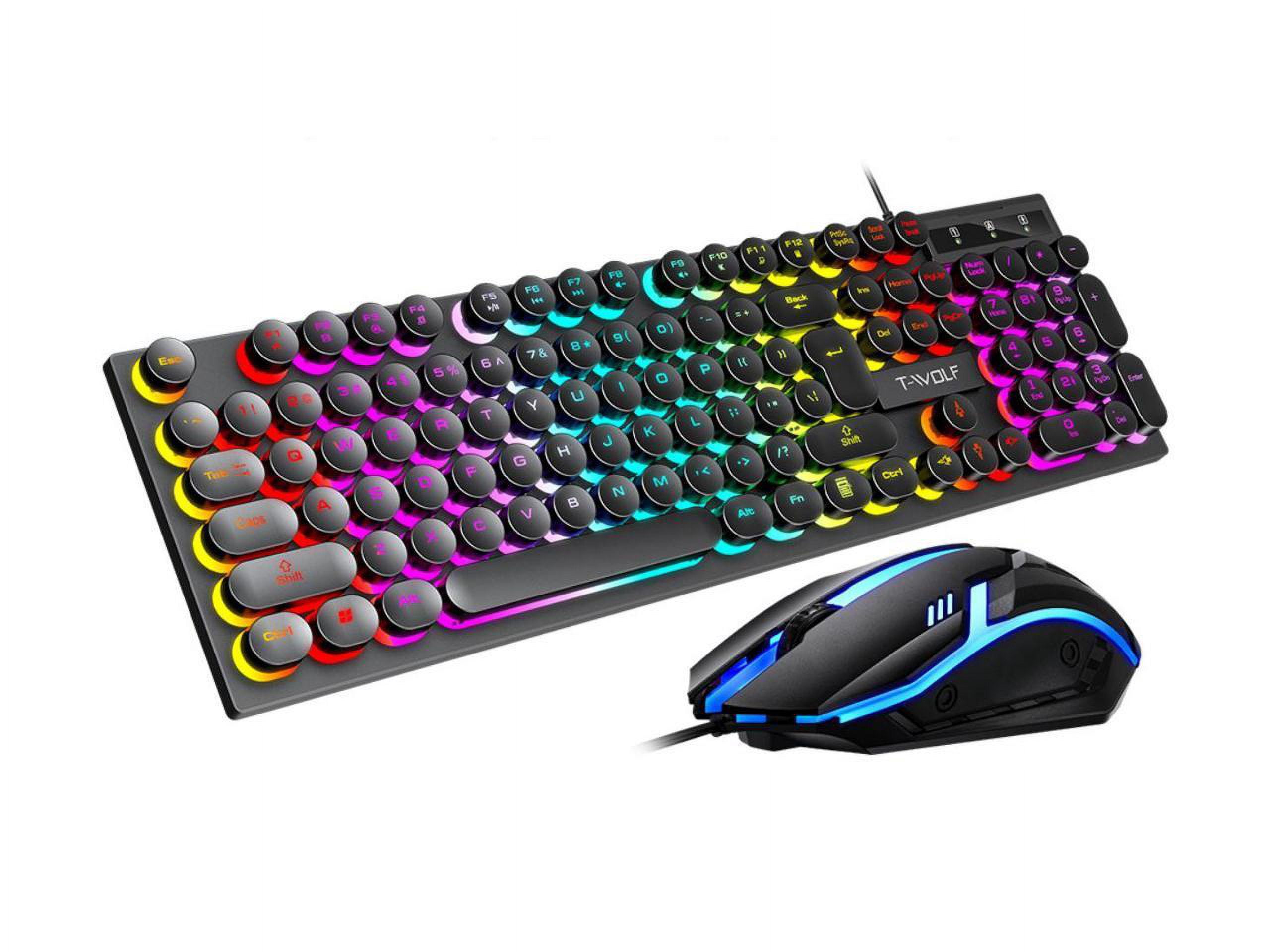 Zhenbaotian Typewriter Style USB Wired Keyboard and Mouse Set, 7 Color ...