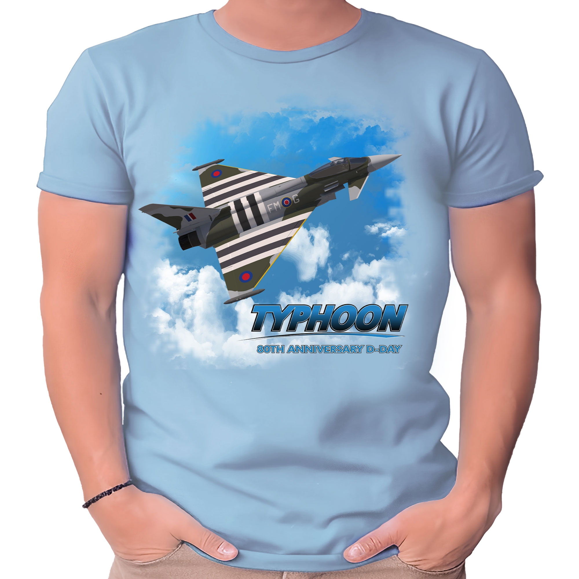 Typhoon D-Day Paint Scheme In The Clouds Light Blue Adult Shirt-XL ...
