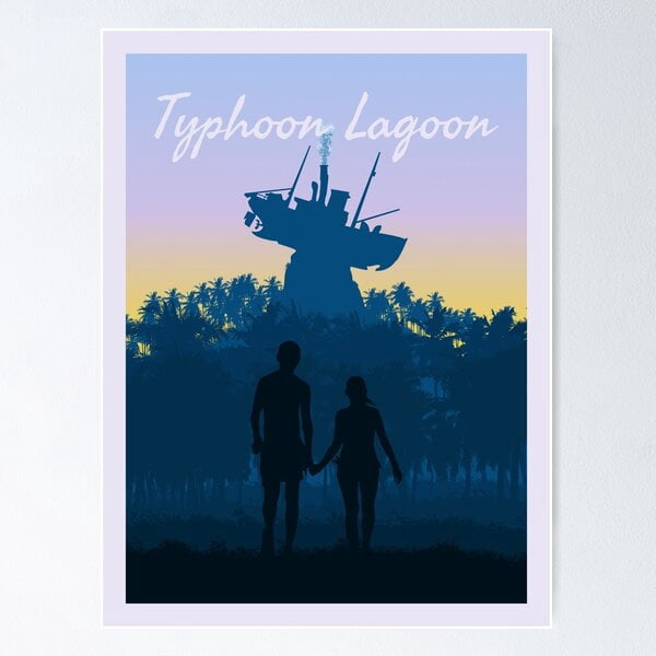 Typhoon Lagoon - Minimalist Travel Style - Theme Park Art Poster Wall ...