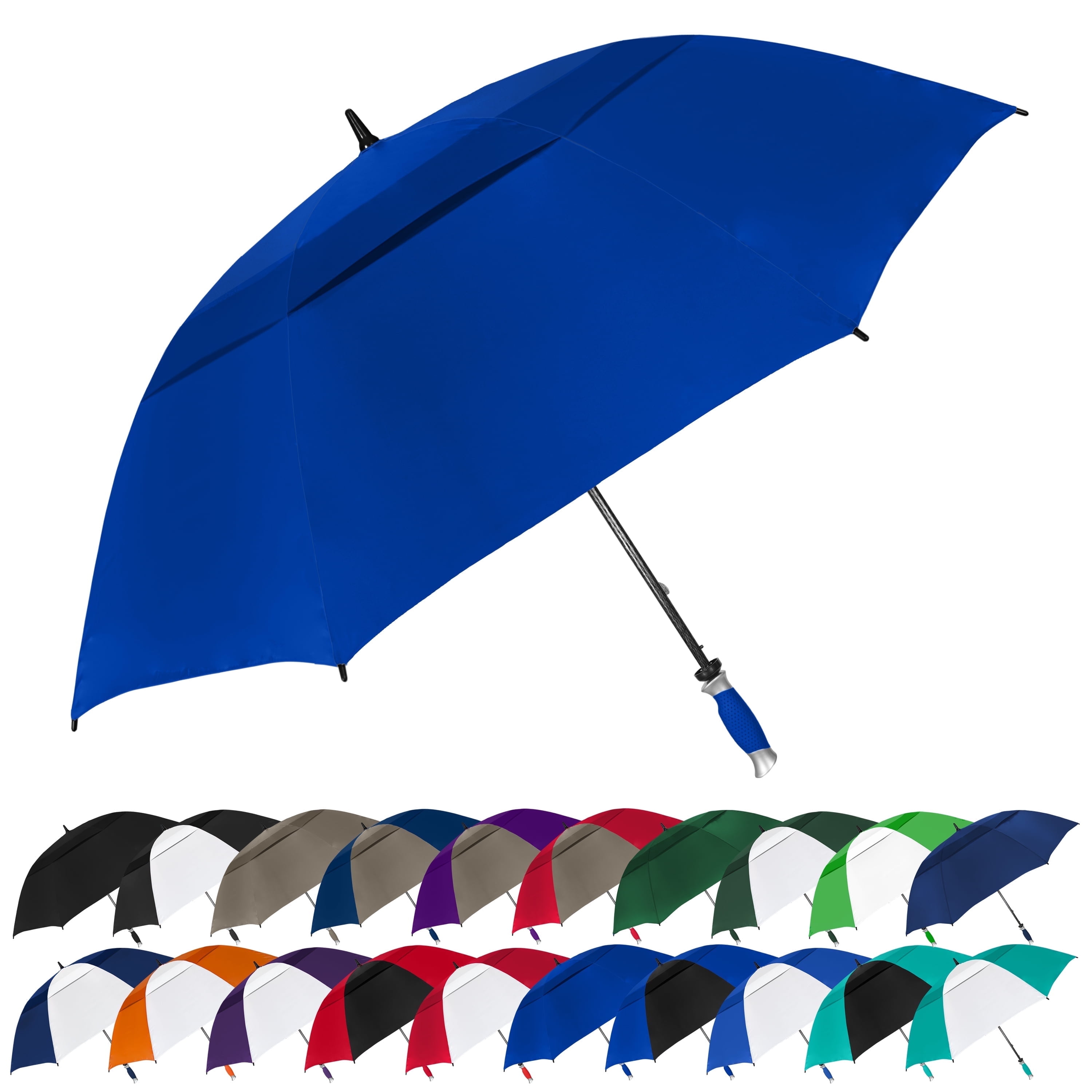 The Typhoon Tamer 62 Inch Vented Windproof Double Canopy Large Golf ...