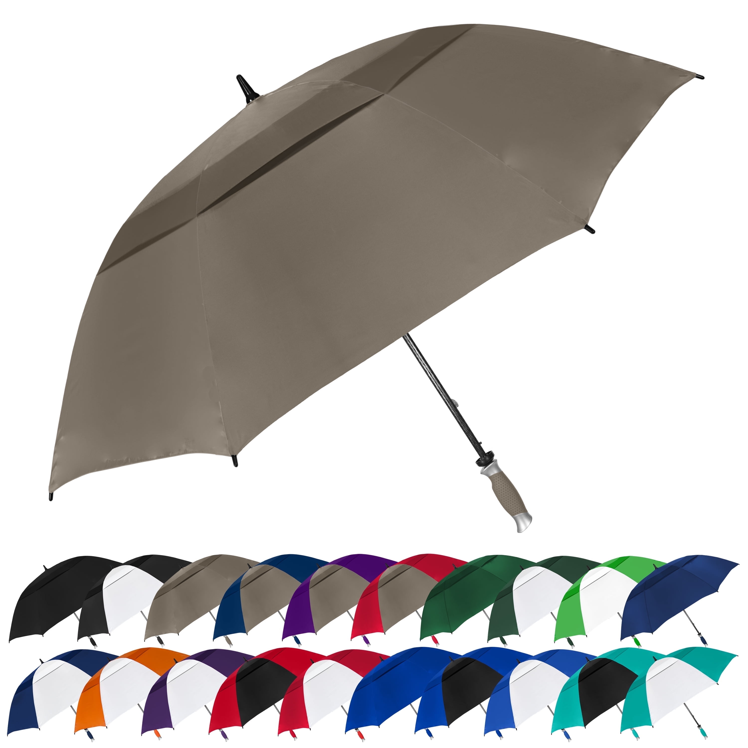 The Typhoon Tamer 62 Inch Vented Windproof Double Canopy Large Golf ...